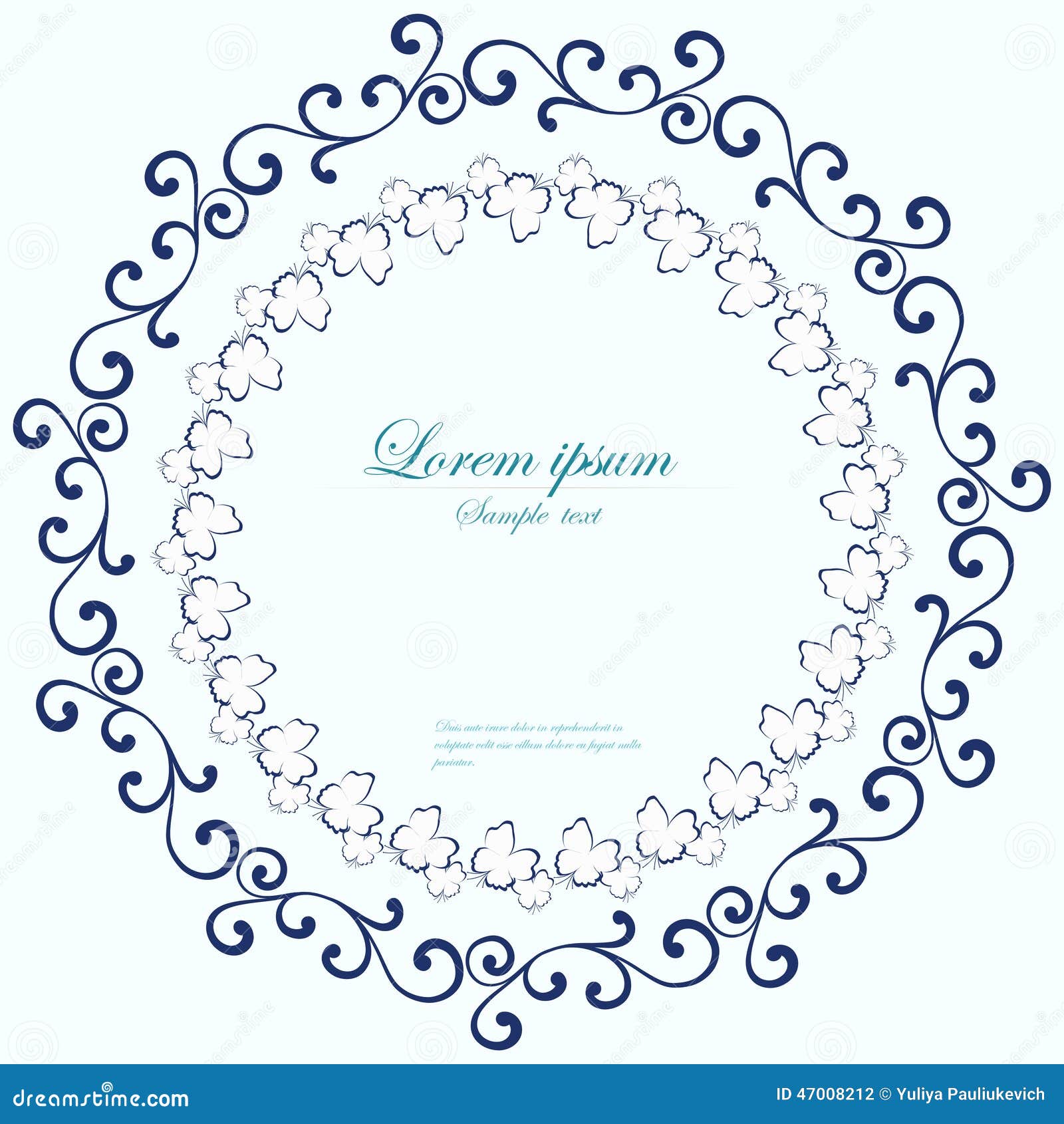 Decorative Round Frame. Abstract Vector Floral Stock Vector ...