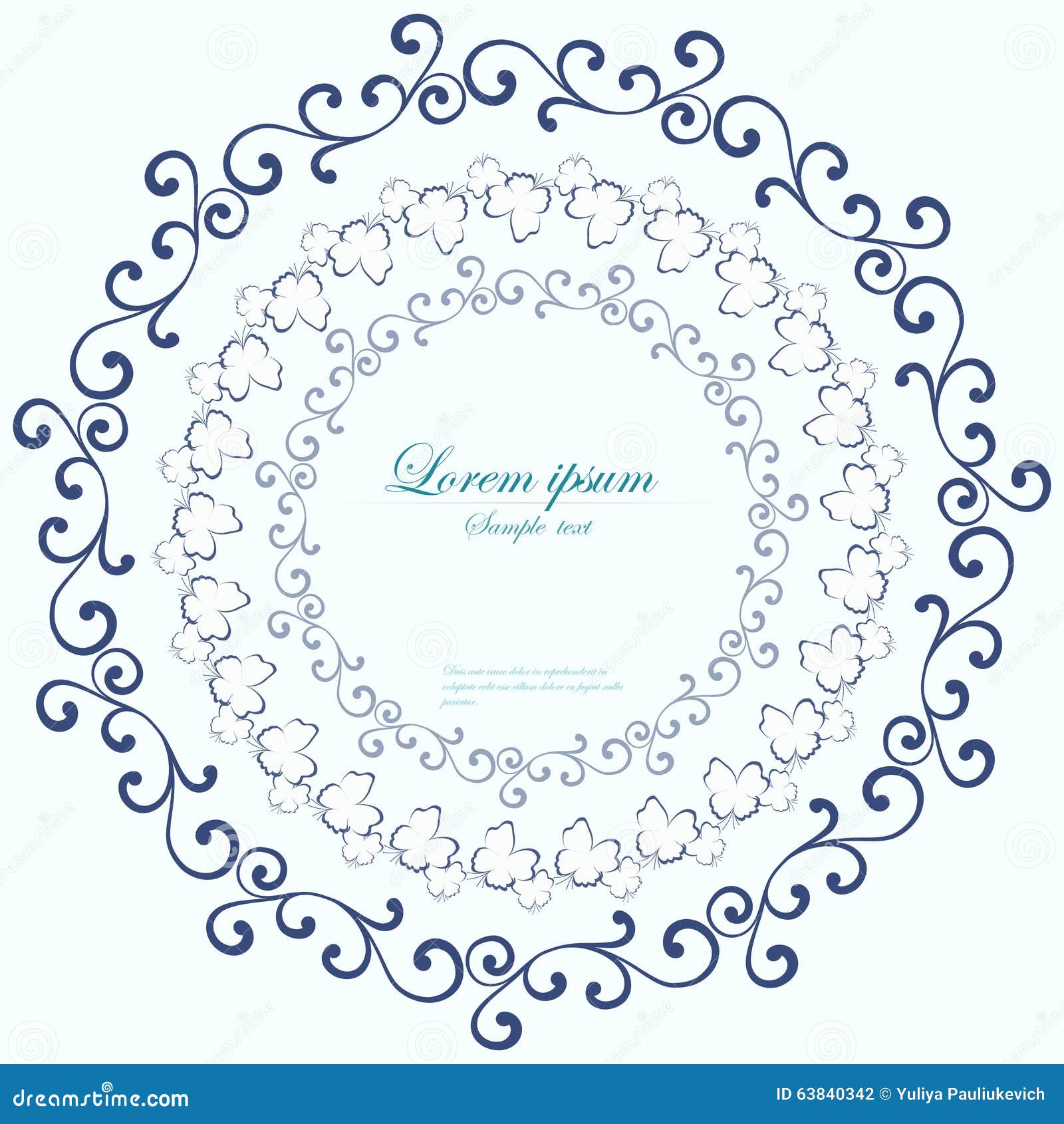 Decorative Round Frame. Abstract Vector Floral Stock Vector ...