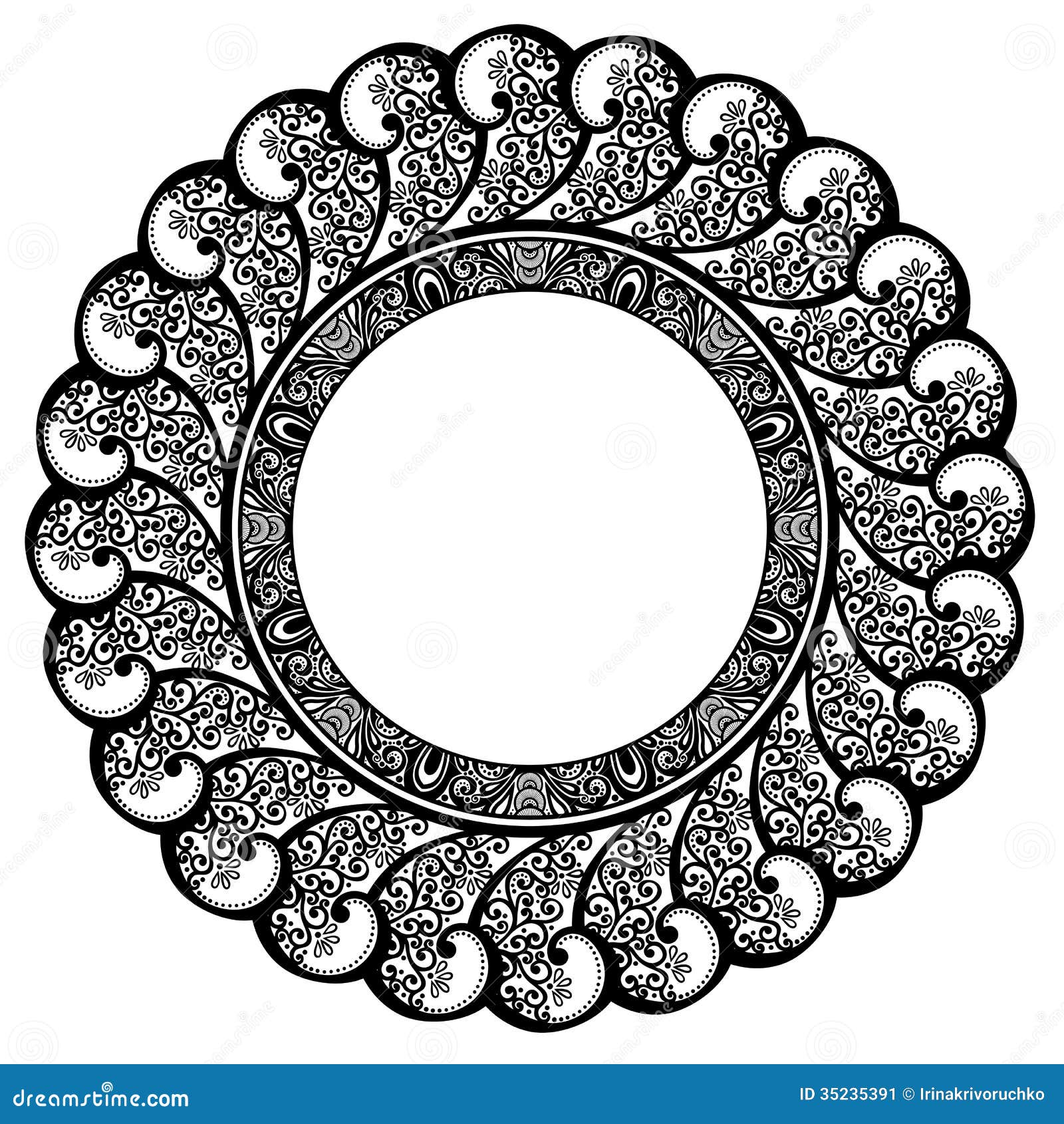 Decorative Round Frame stock vector. Illustration of decoration - 35235391