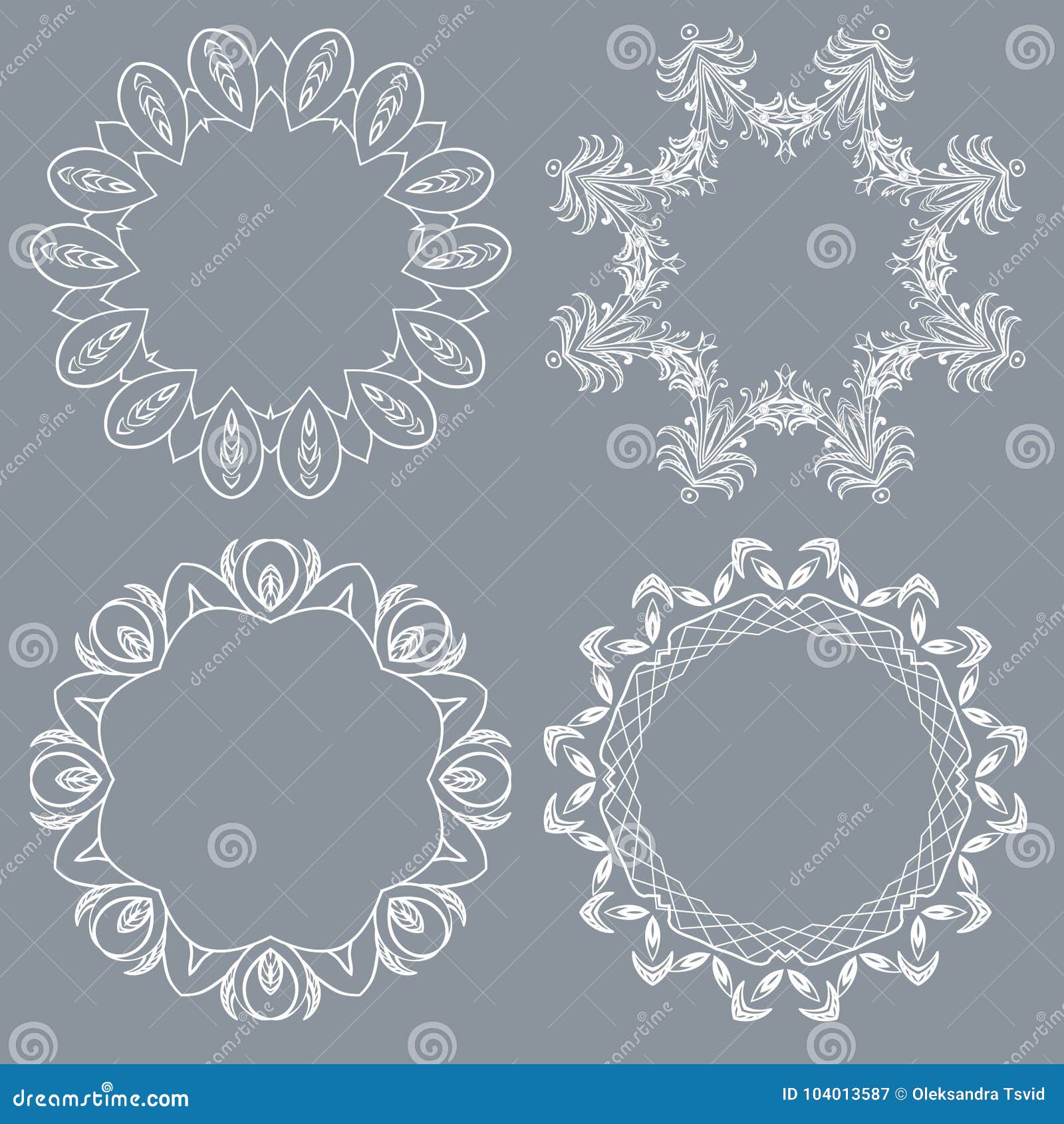 Decorative Round Frame and Label Set Stock Vector - Illustration of ...