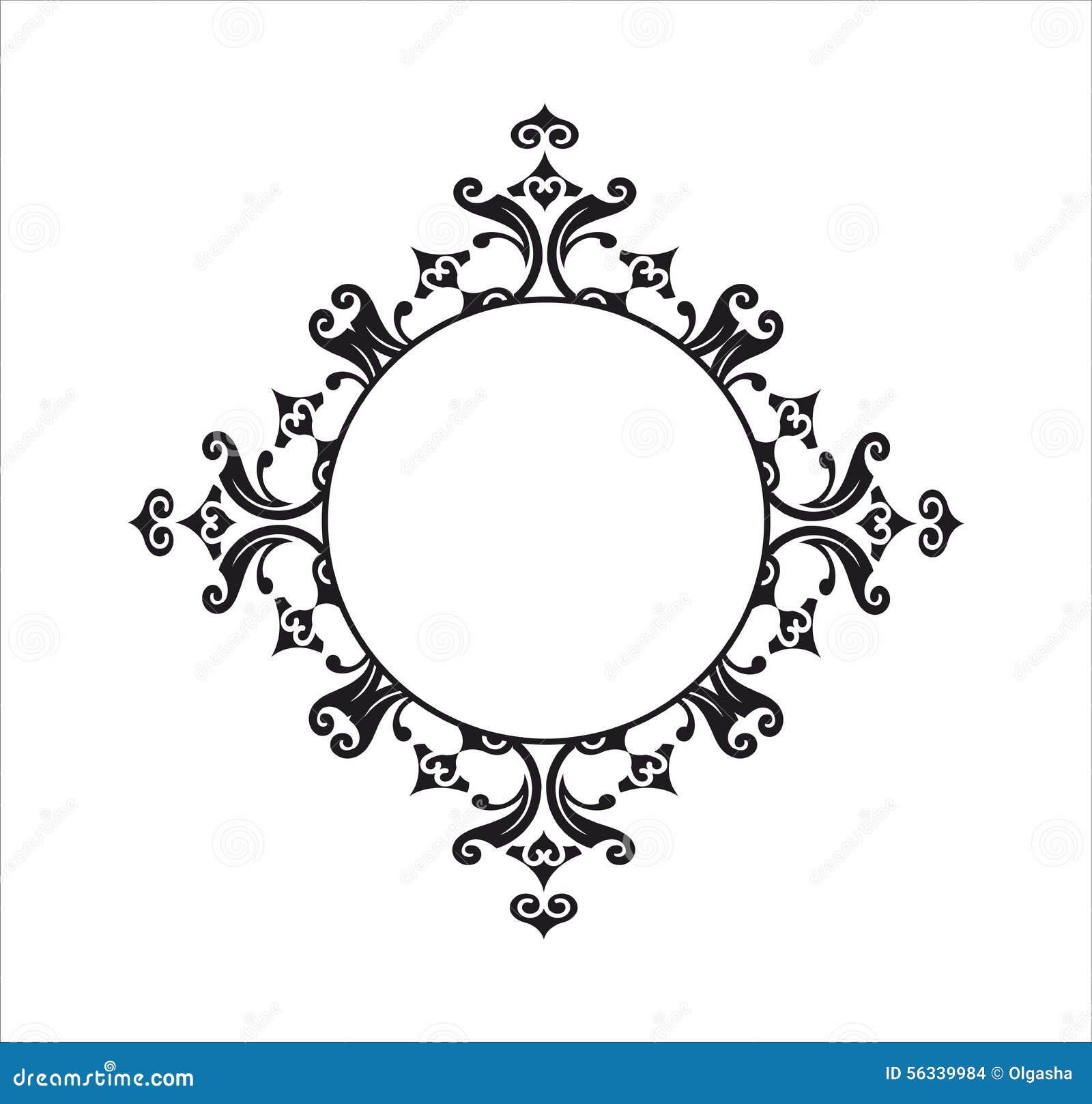 Decorative Round Frame Pattern Stock Vector - Illustration of ...
