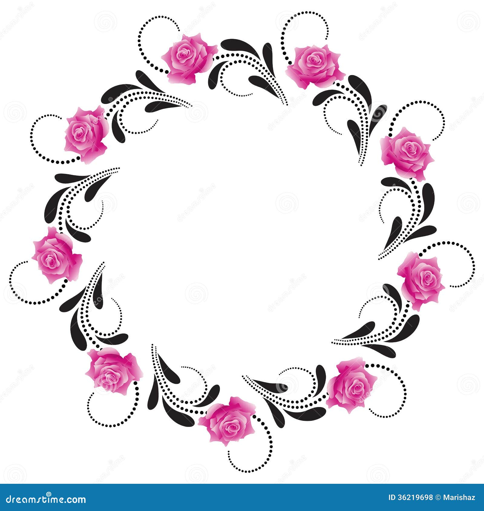 Decorative round frame stock vector. Illustration of floral - 36219698
