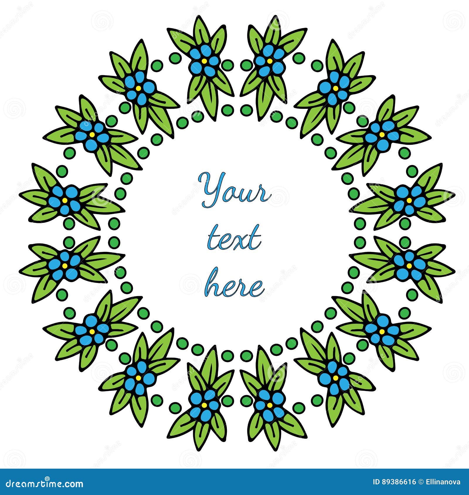 Decorative Round Frames with Flower for Design Template Stock Vector ...