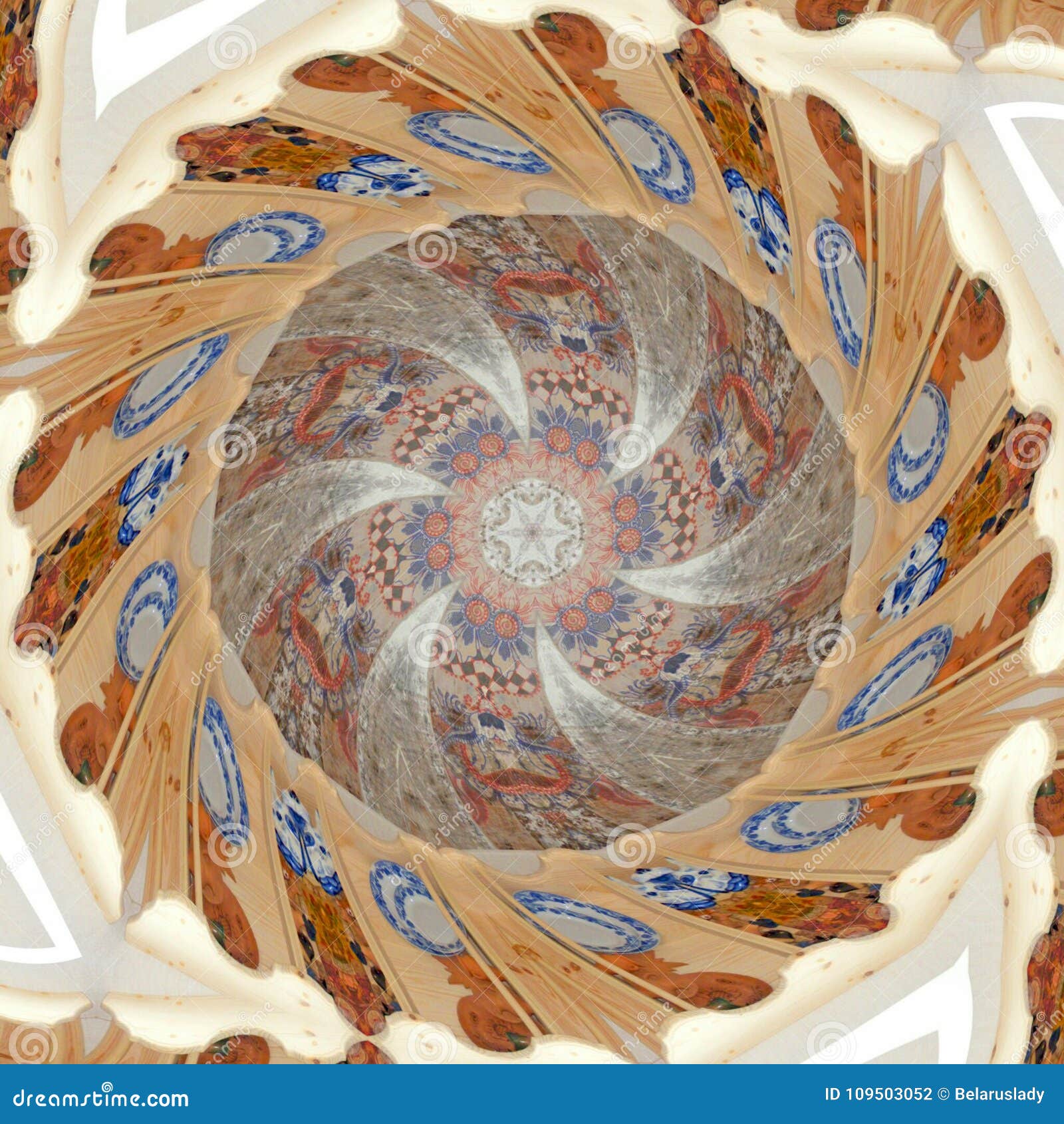 Decorative Round Mosaic Pattern Stock Photo - Image of tile, wall ...