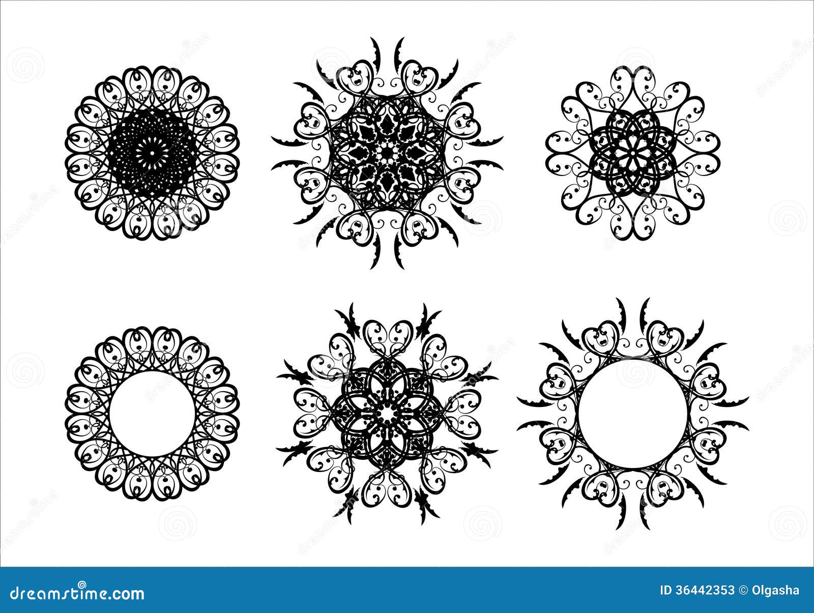 Decorative round pattern stock vector. Illustration of symbols - 36442353