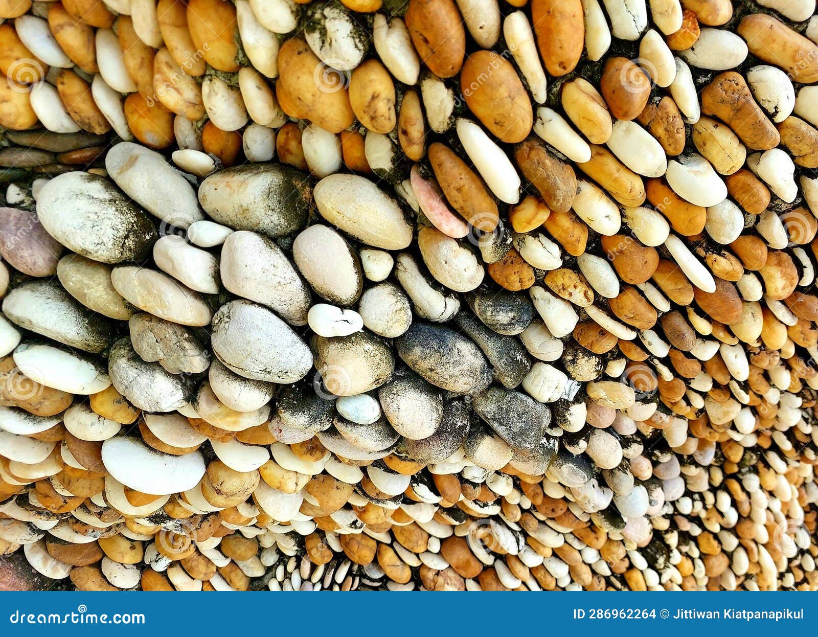 Decorative Round Stone in a Wall Stock Photo - Image of outdoor ...