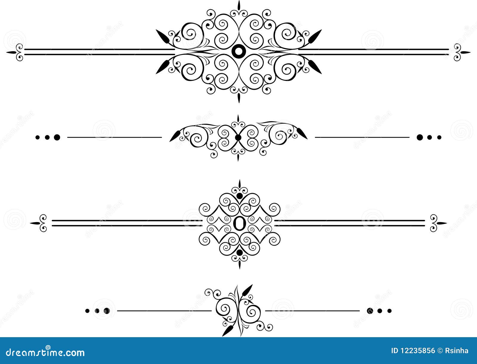 Decorative Rule lines stock vector. Illustration of element - 12235856