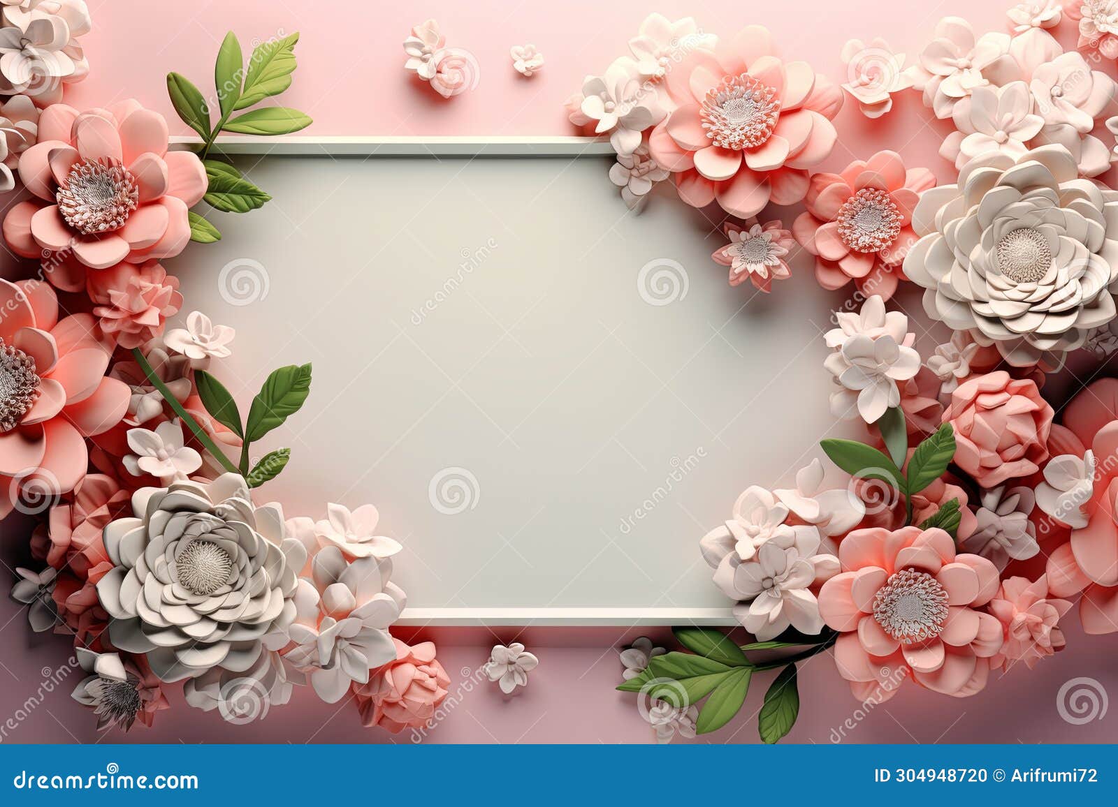 Decorative Sakura Cherry Blossom Flower with Botanical Floral Frame ...