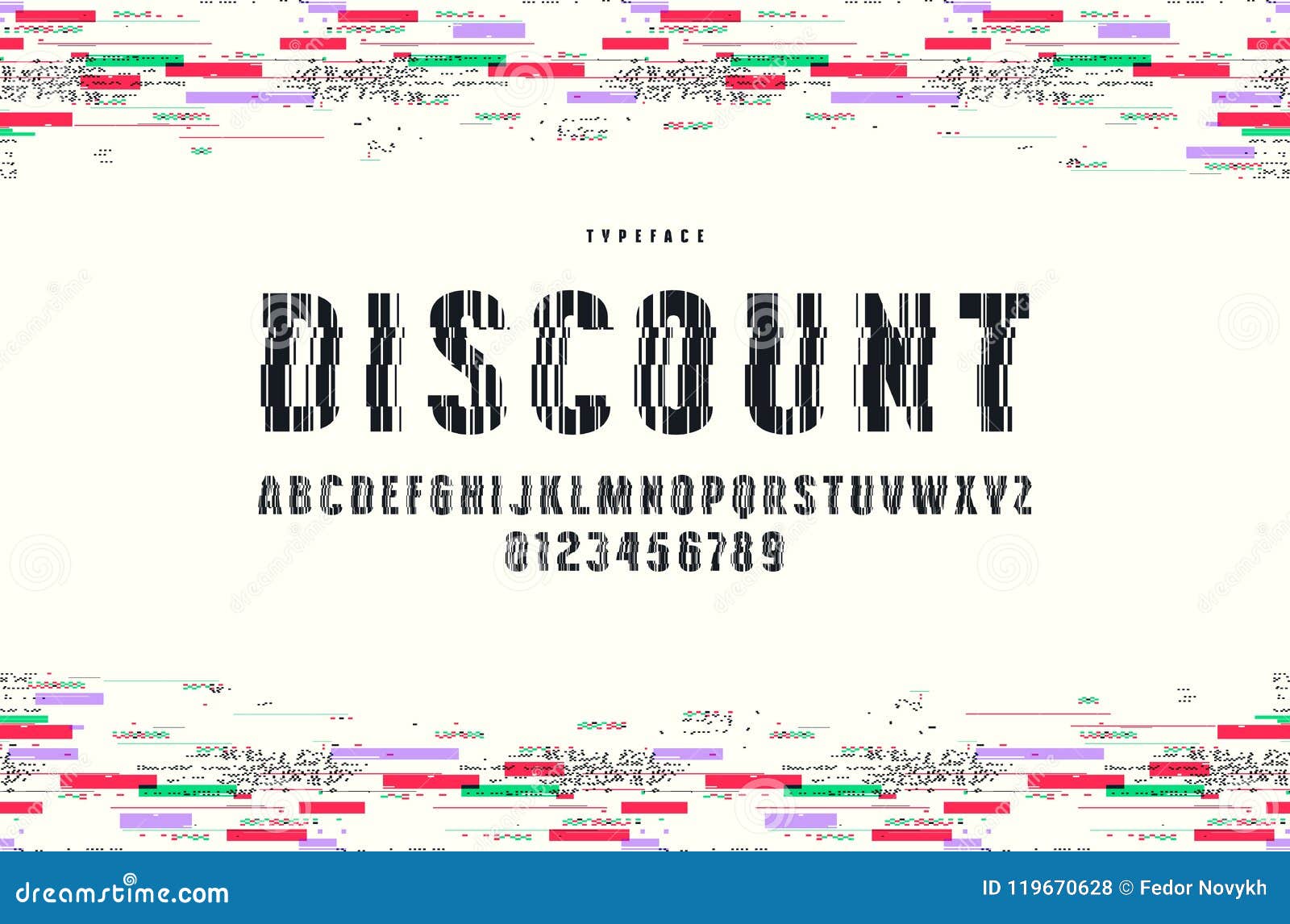 Decorative Sans Serif Font with Glitch Distortion Effect Stock Vector ... Decorative Sans Serif Font with Glitch Distortion Effect Stock Vector ...