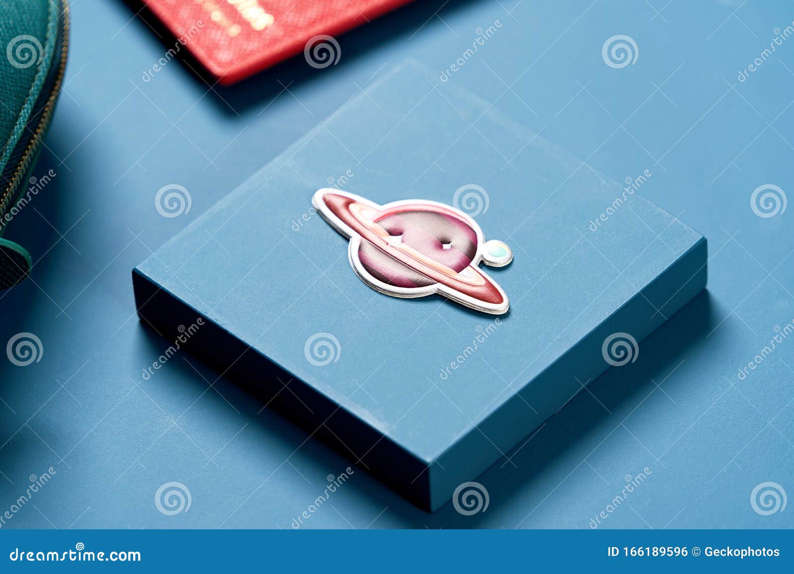 Decorative Saturn Planet on Blue Background with Copy Cpace Stock Photo ...