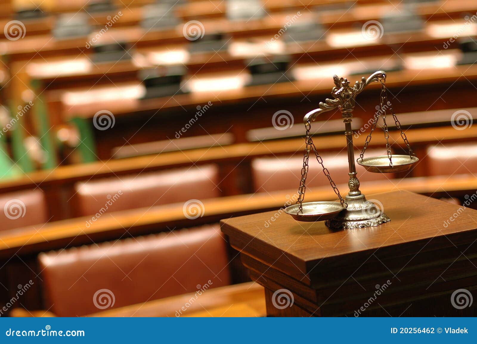 Decorative Scales of Justice in the Courtroom Stock Photo - Image of ...