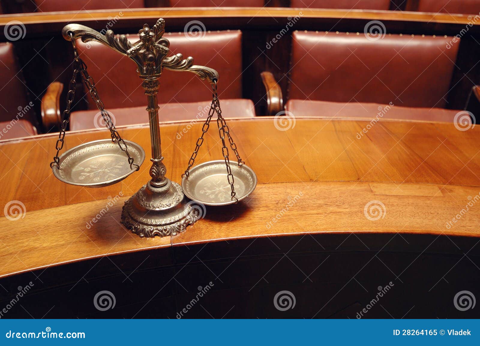Decorative Scales of Justice in the Courtroom Stock Image - Image of ...