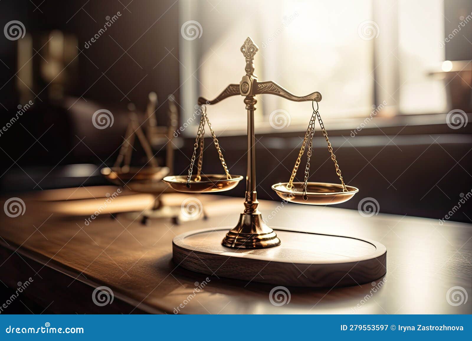 Decorative Scales of Justice on the Table. Generative AI Stock ...