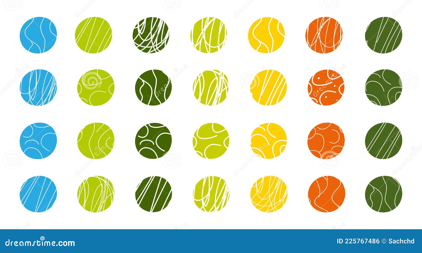 Decorative Scribble Round Shapes Vector Illustration Set Stock Vector ...
