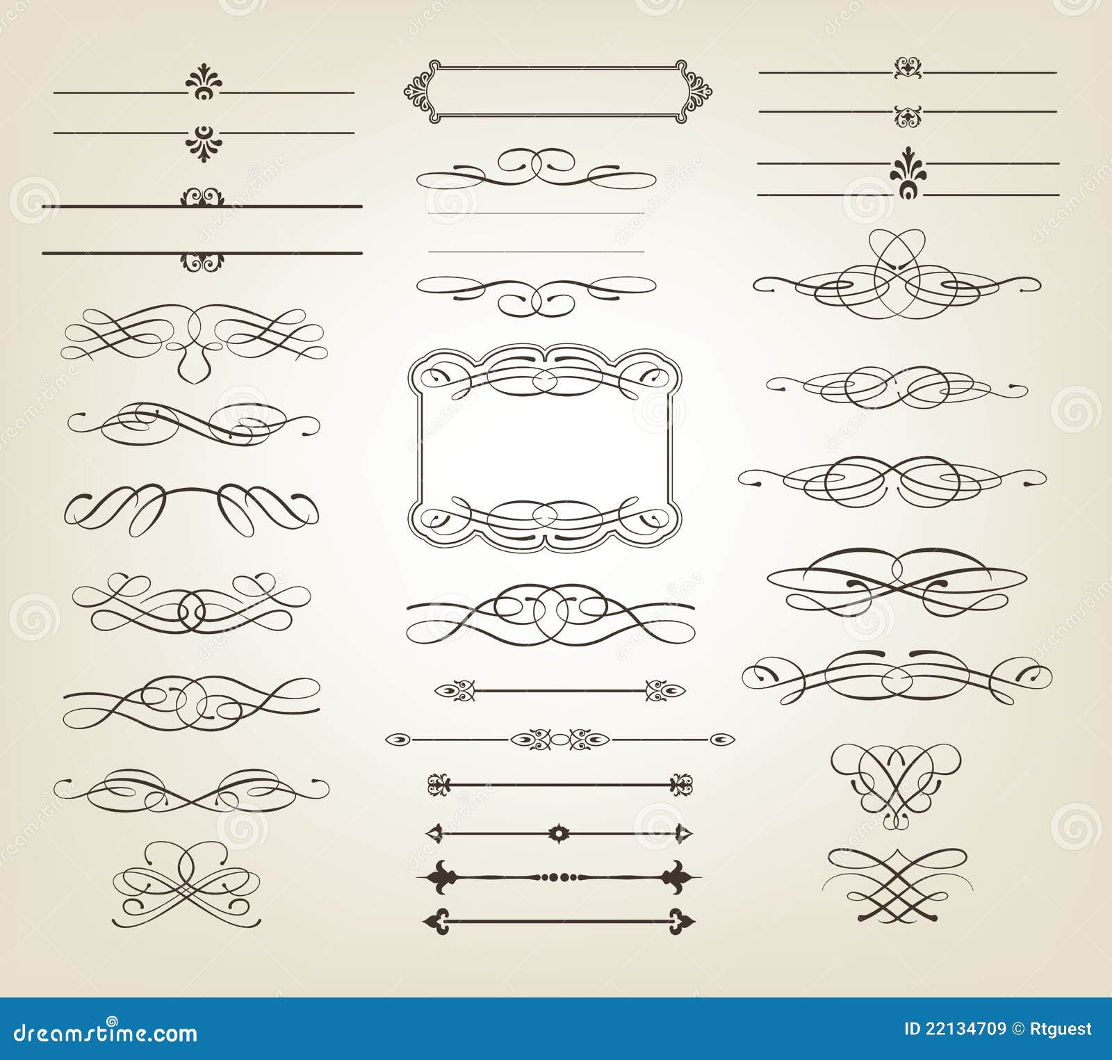 Decorative Scrolls and Banners Stock Vector - Illustration of brush ...