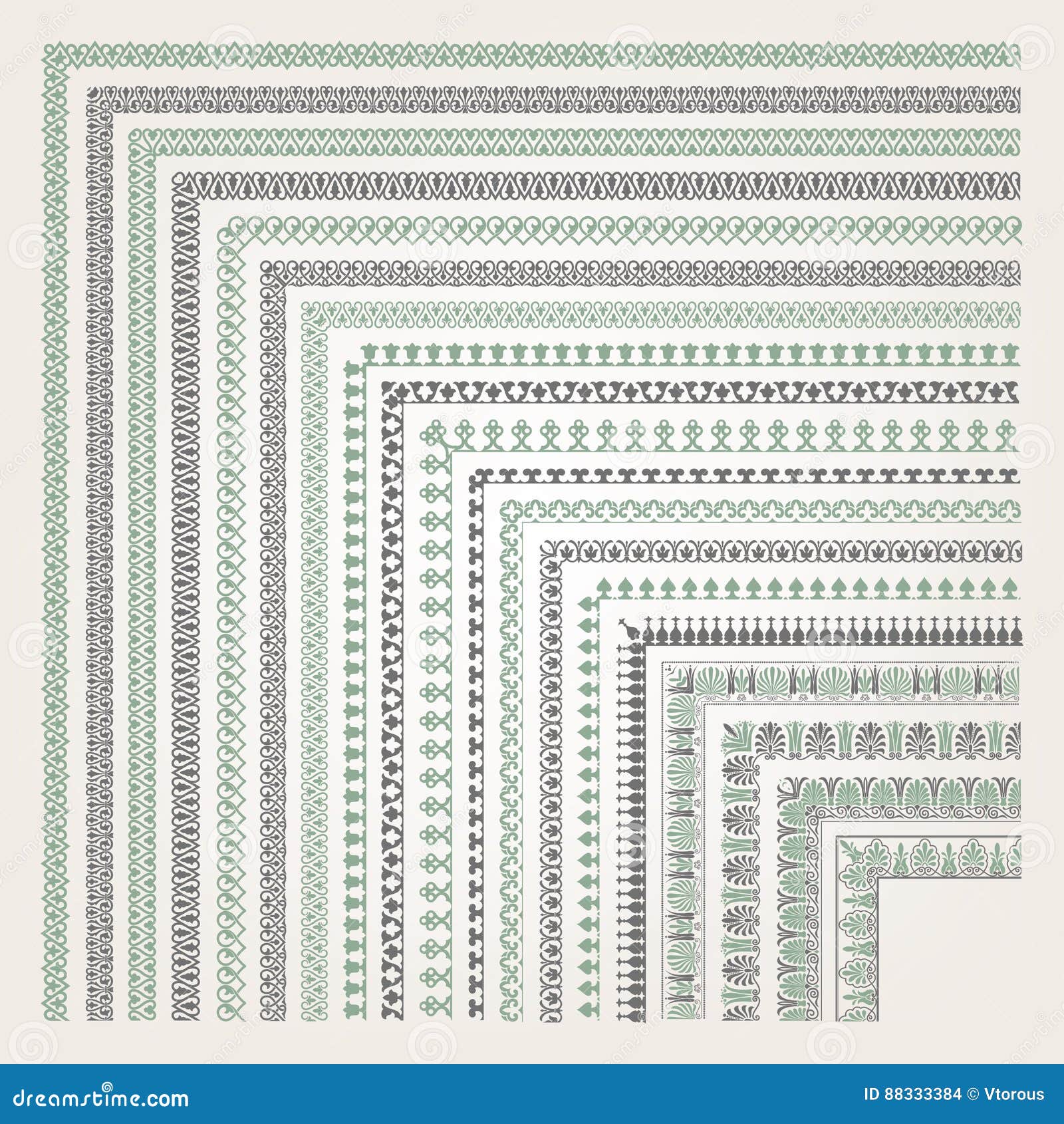 Decorative seamless border stock vector. Illustration of corner - 88333384