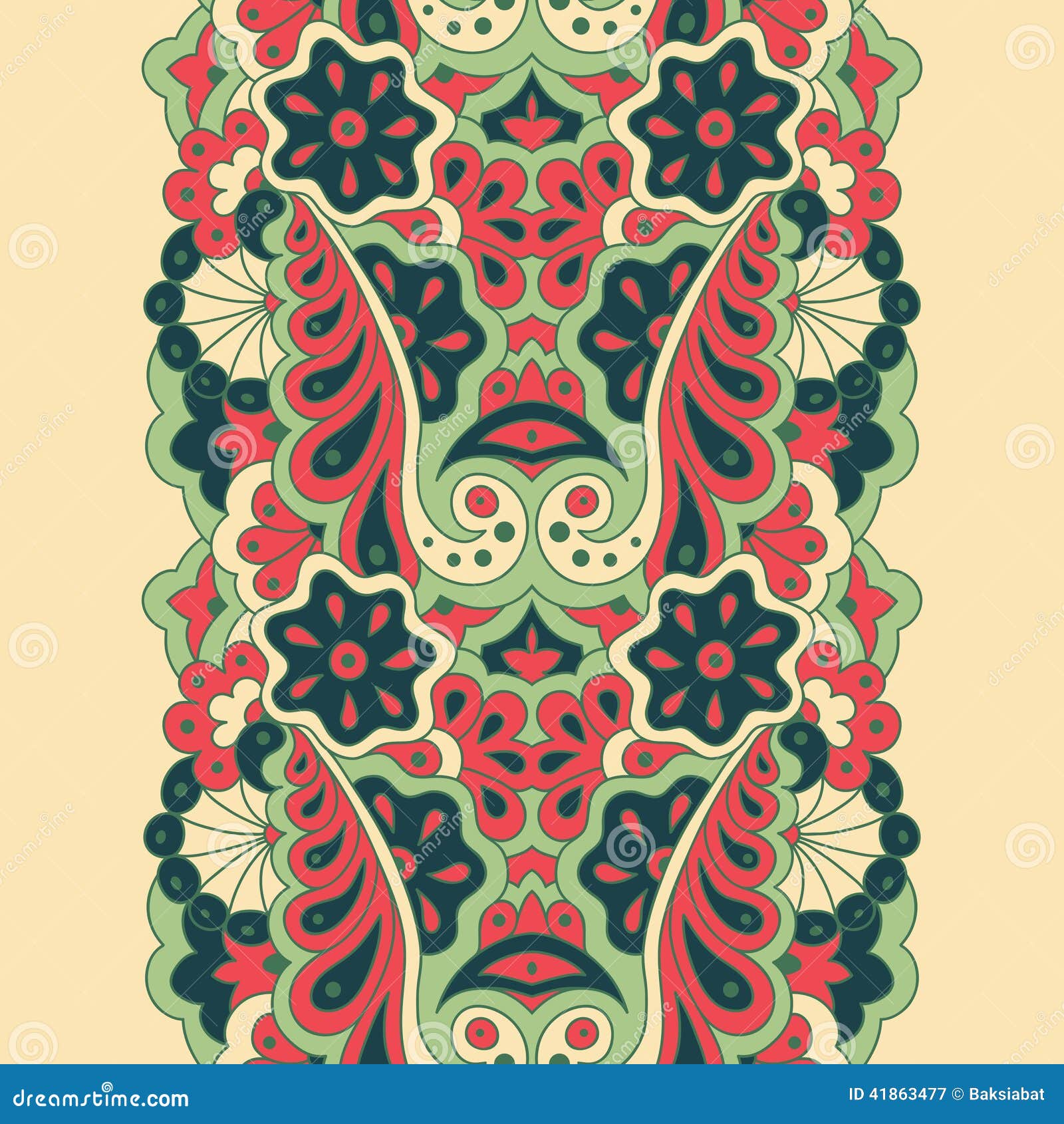 Decorative seamless border stock vector. Illustration of indian - 41863477