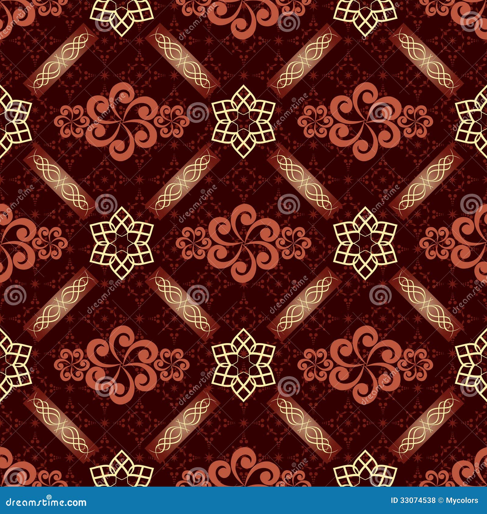 Decorative Seamless Brown Pattern - Vector Stock Vector - Illustration ...