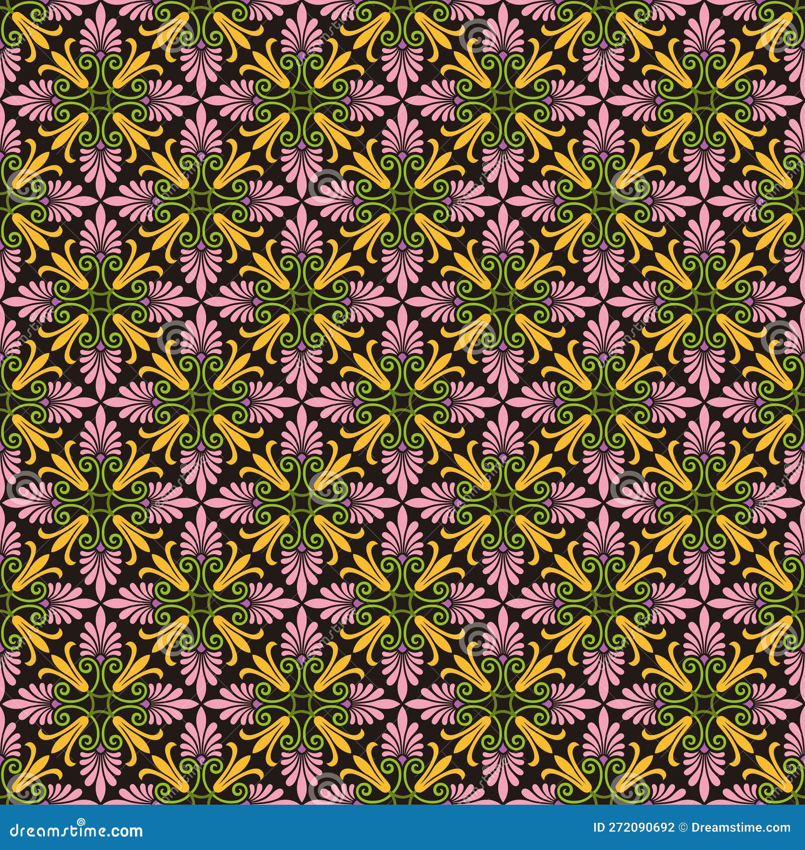 Decorative Seamless Floral Pattern, Classic Art. Swatch Included. Stock ...