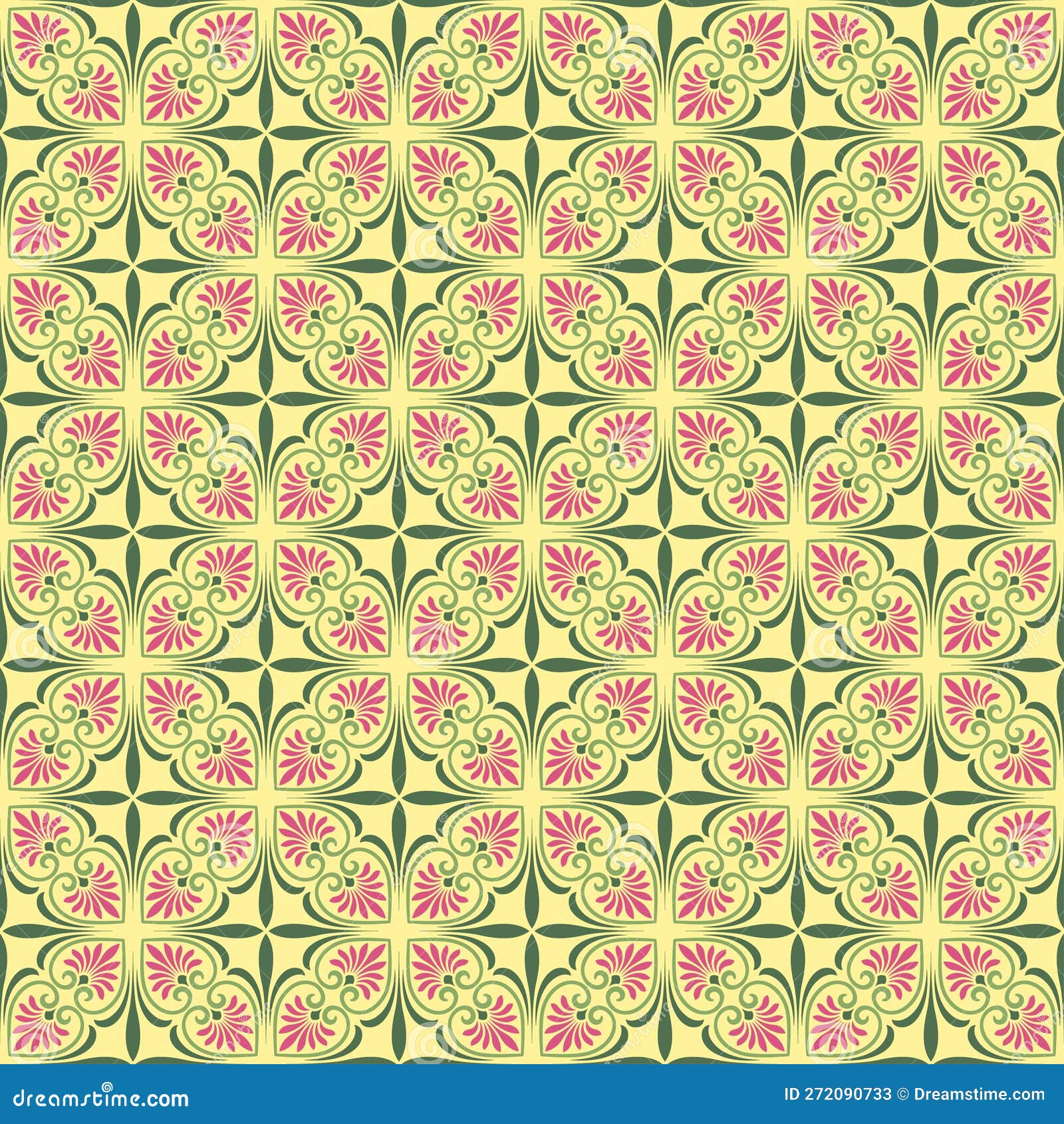 Decorative Seamless Floral Pattern, Classic Art. Swatch Included. Stock ...