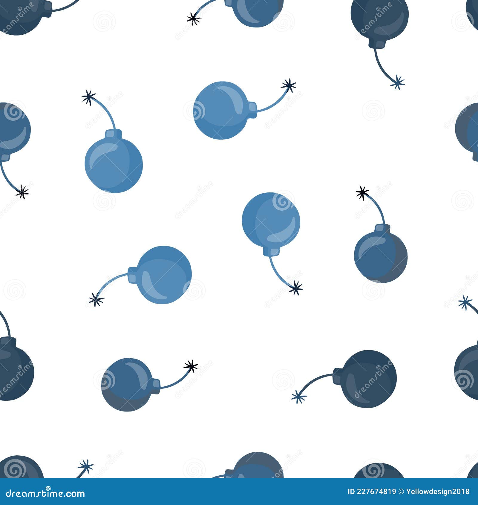 Decorative Seamless Isolated Pattern in Comic Style with Random Blue ...