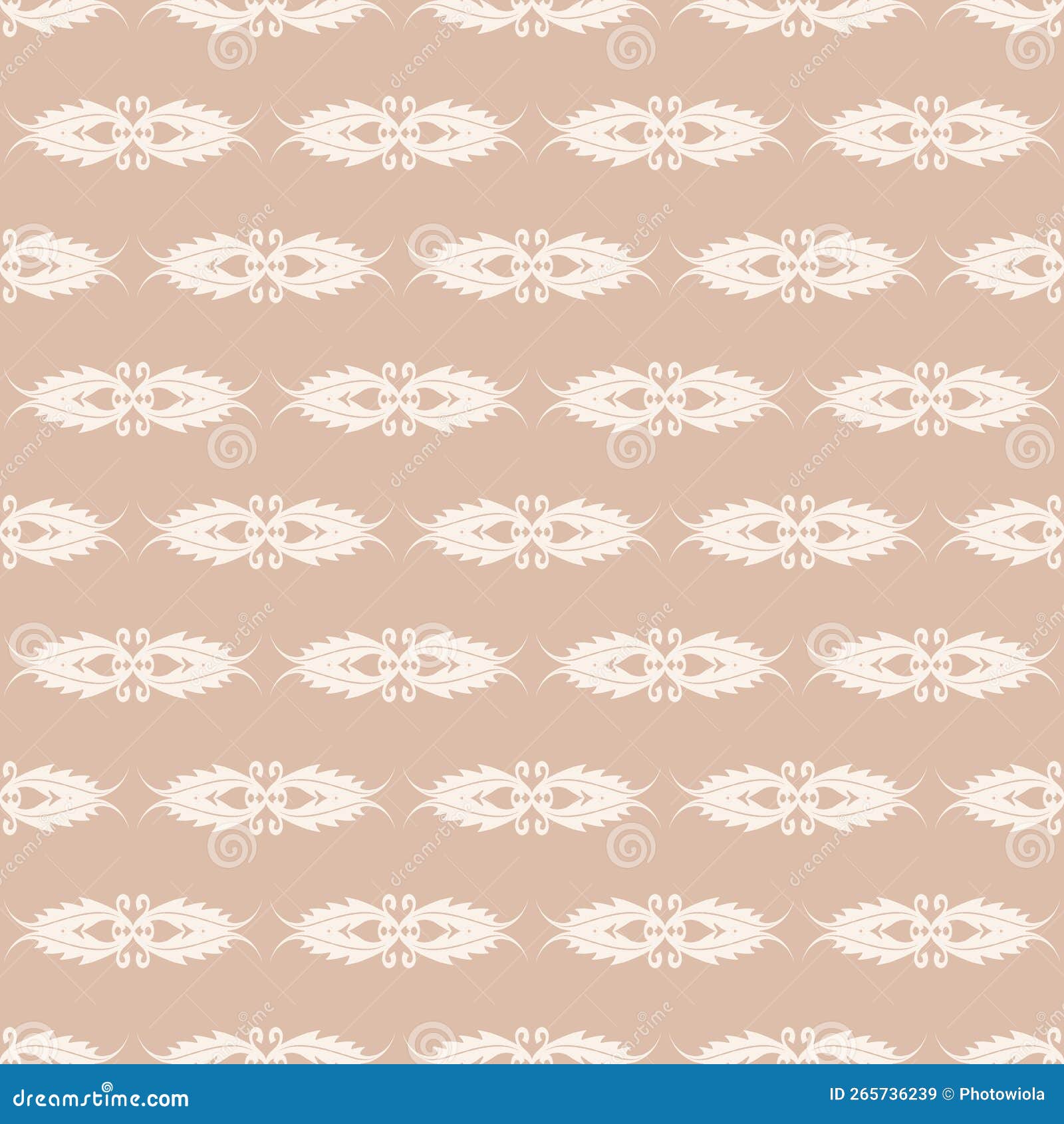 Decorative Seamless Pattern on a Beige Background Stock Illustration ...