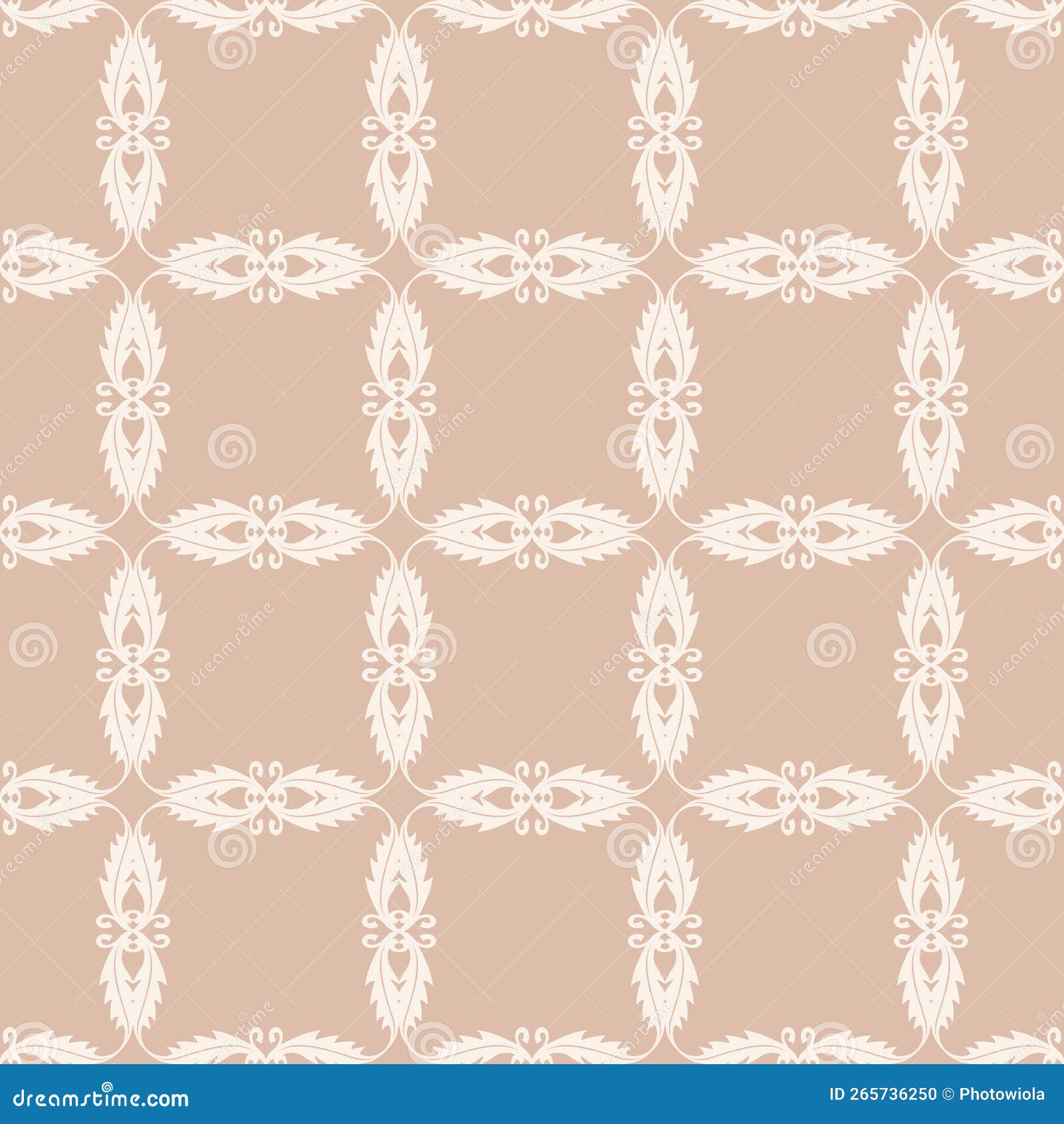 Decorative Seamless Pattern on a Beige Background Stock Illustration ...