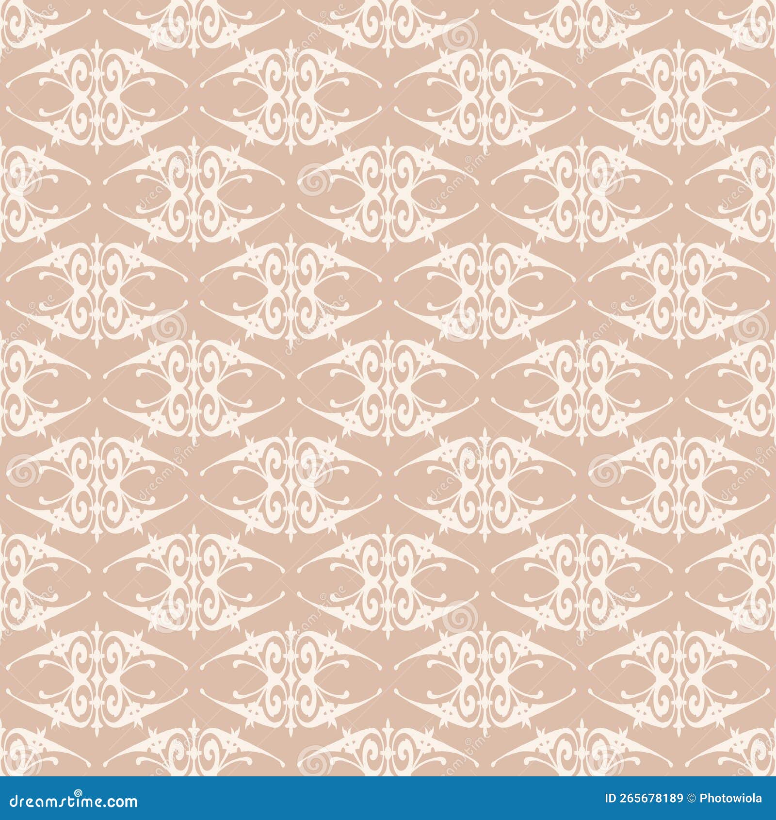 Decorative Seamless Pattern on a Beige Background Stock Illustration ...