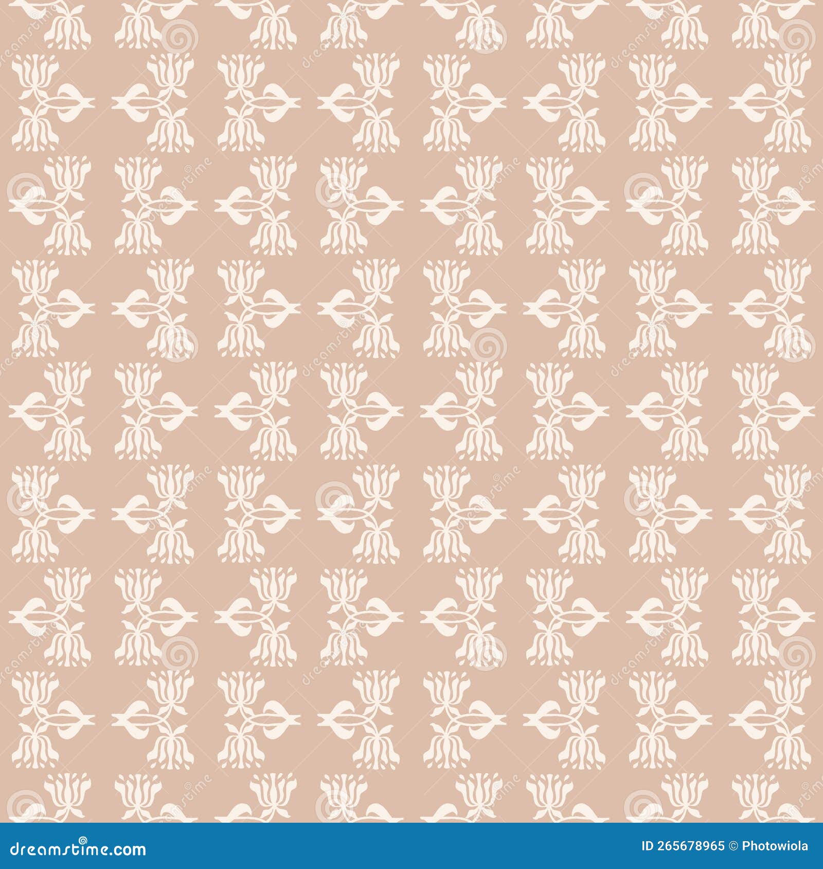 Decorative Seamless Pattern on a Beige Background Stock Illustration ...