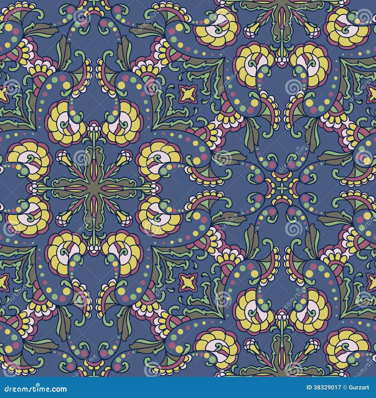 Decorative Seamless Pattern. EPS-8. Stock Vector - Illustration of ...