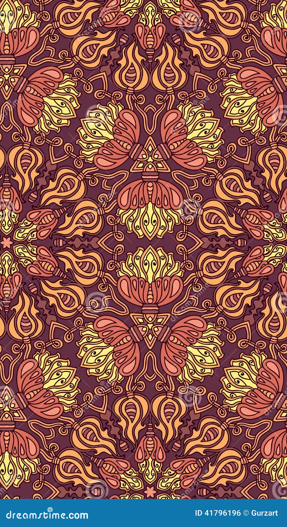 Decorative Seamless Pattern. EPS-8. Stock Vector - Illustration of ...