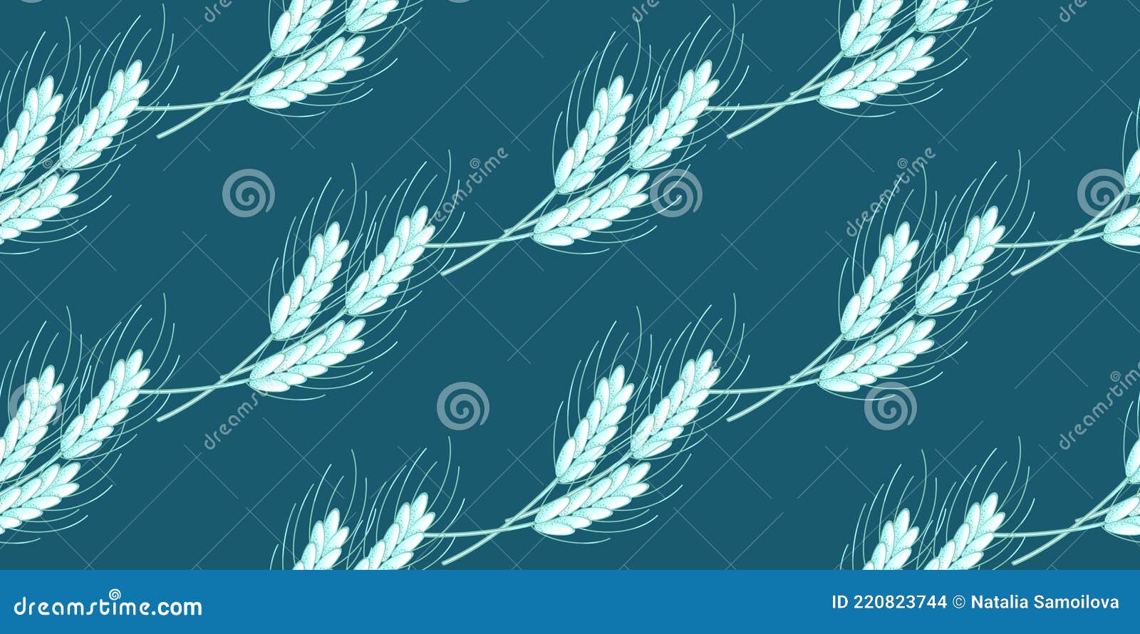 Blue Pot With Lid And Wheat Design, Time To Eat In Script Font. Cooking ...