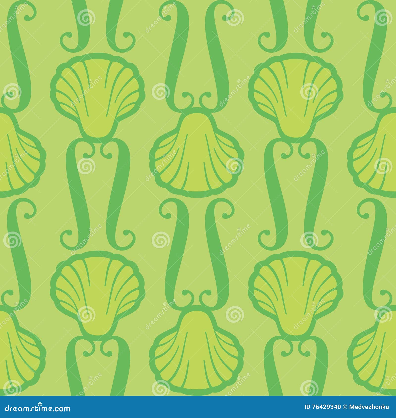Decorative Seamless Pattern with Shells Stock Illustration ...