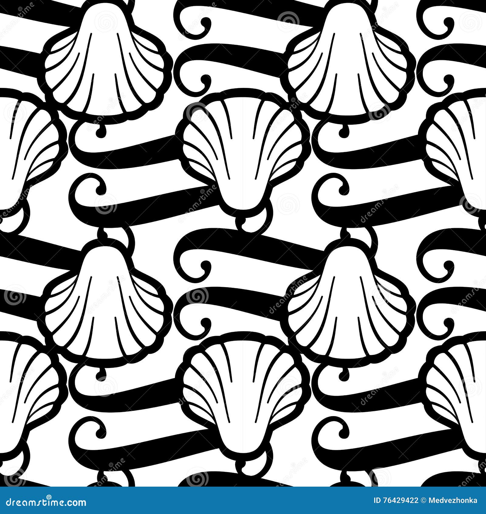 Decorative Seamless Pattern with Shells Stock Illustration ...
