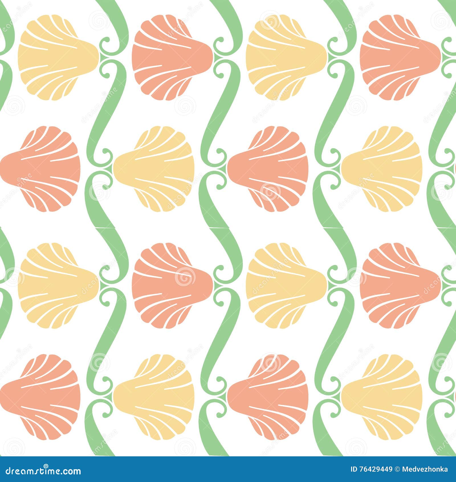Decorative Seamless Pattern with Shells Stock Illustration ...