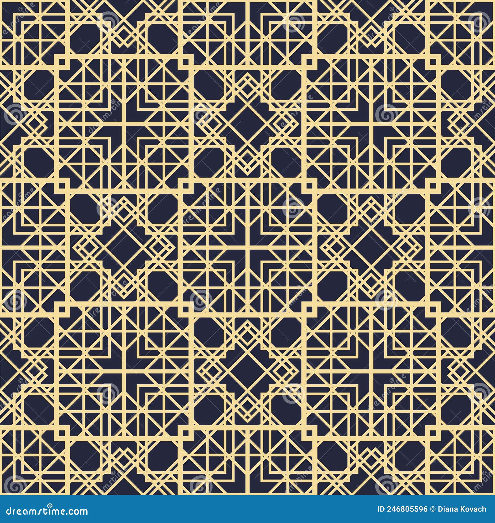 Decorative Seamless Pattern Vector of Different Geometric Forms ...