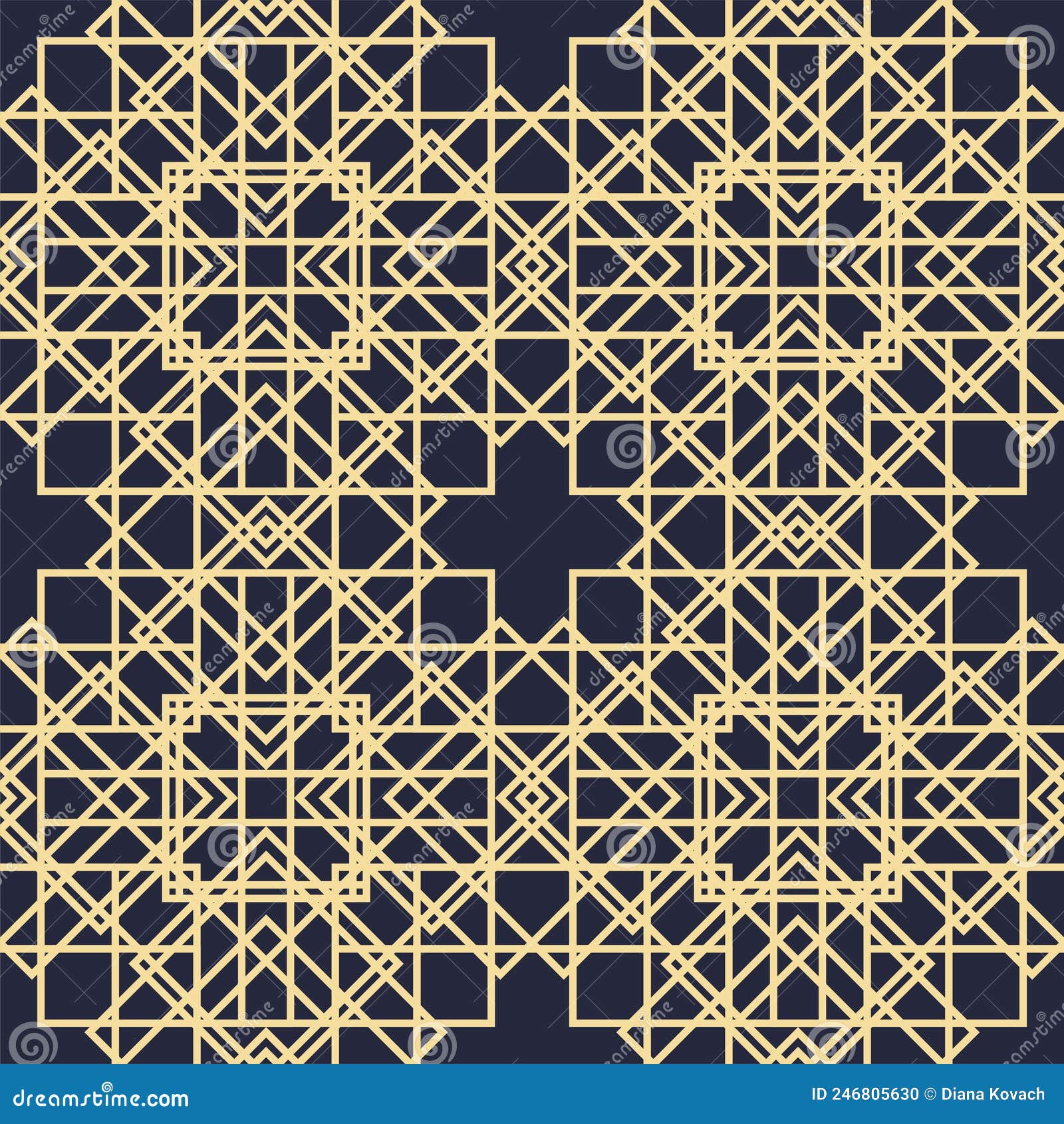 Decorative Seamless Pattern Vector of Different Geometric Forms ...