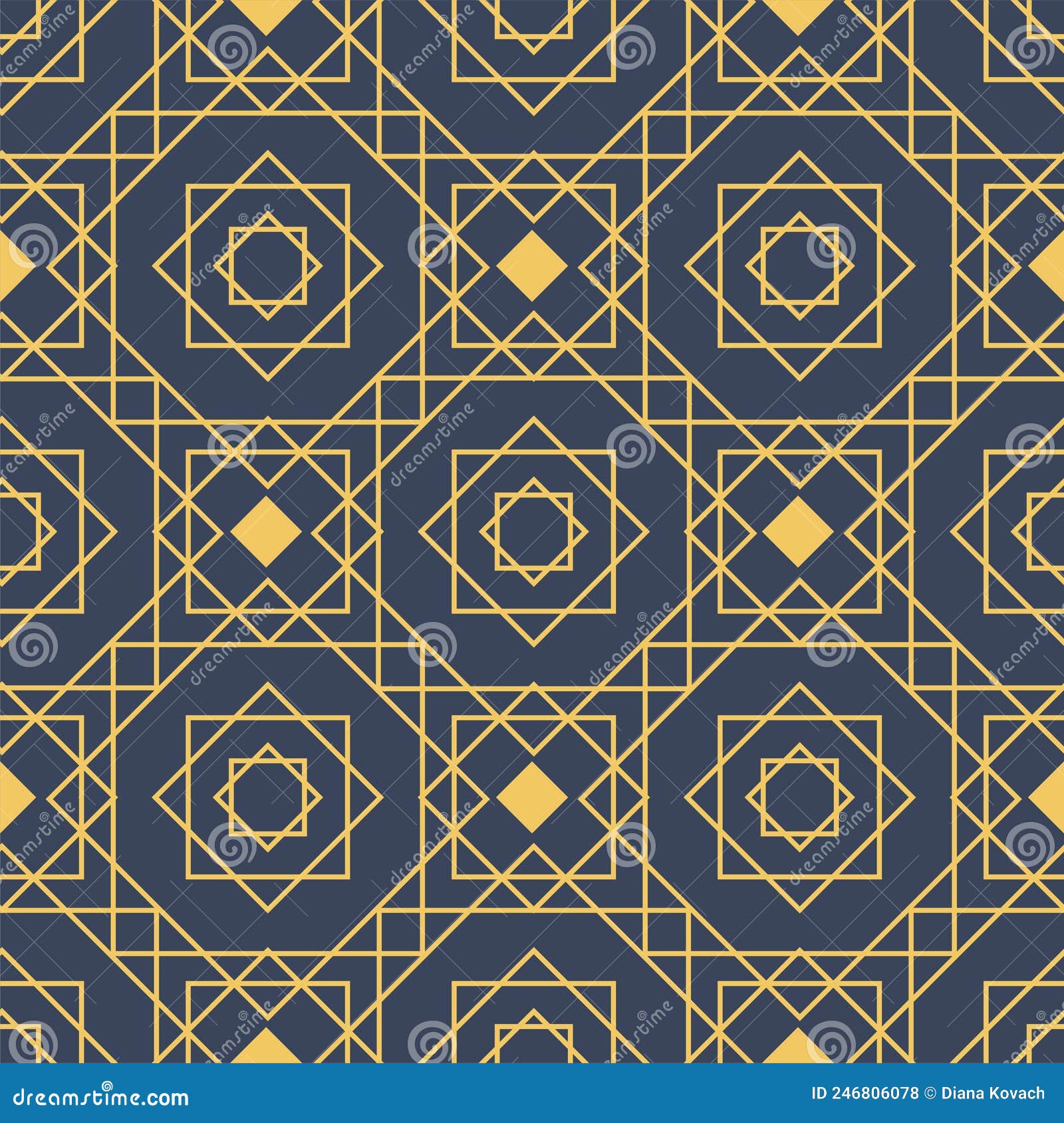 Decorative Seamless Pattern Vector of Different Geometric Forms ...