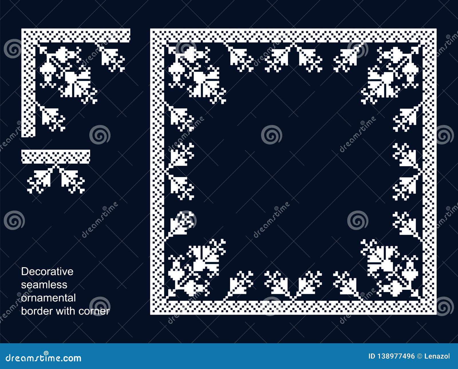 Seamless Vector Border with Corners. Seamless Template in Swatch Panel ...