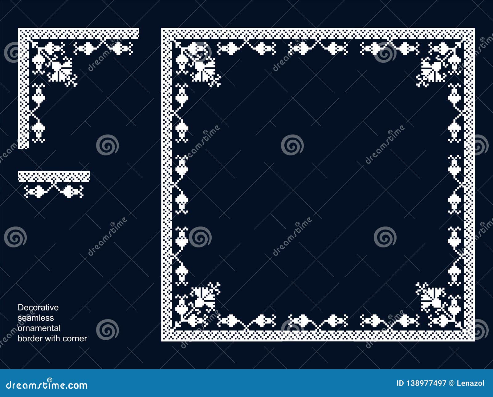 Seamless Vector Border with Corners. Seamless Template in Swatch Panel ...