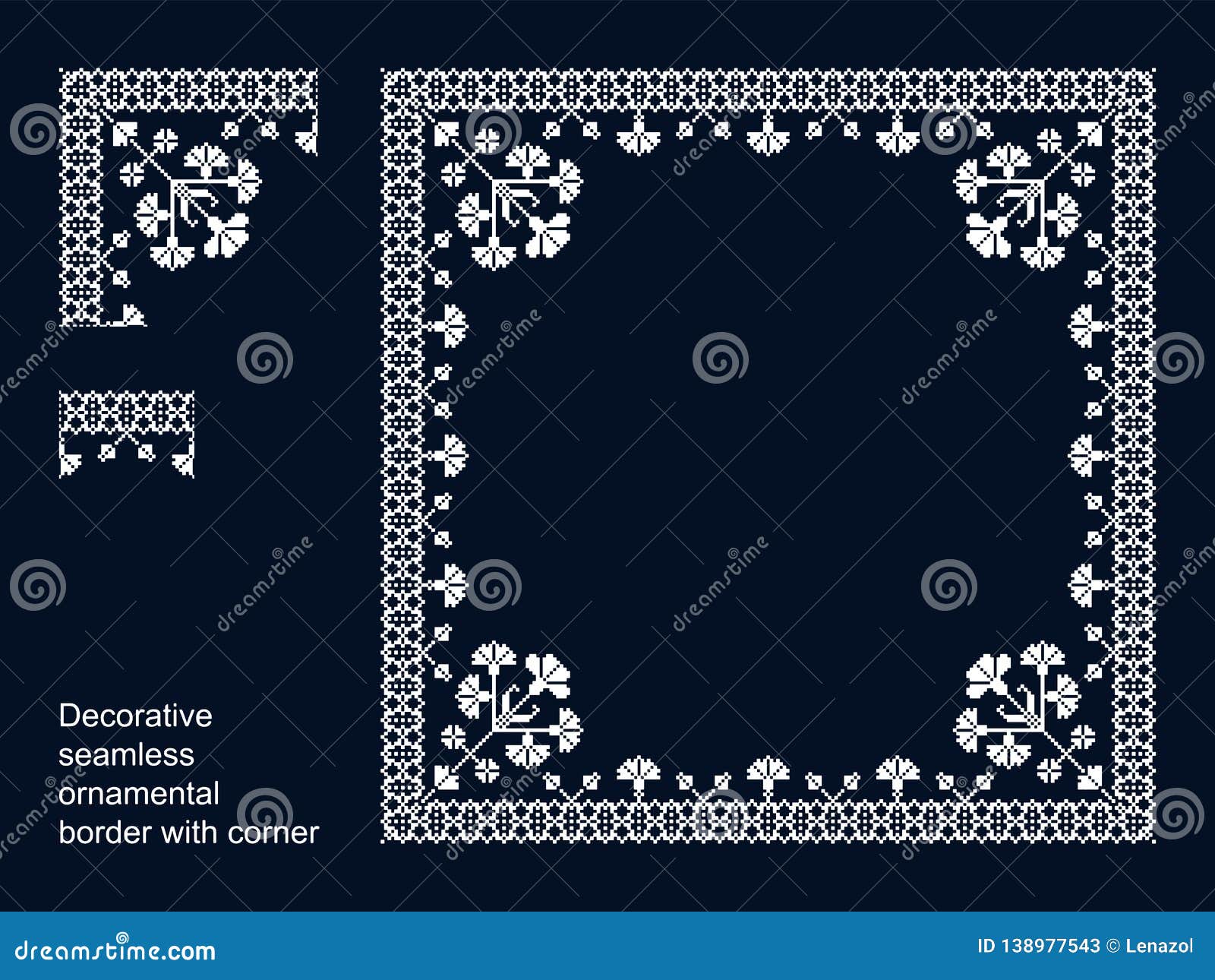 Seamless Vector Border with Corners. Seamless Template in Swatch Panel ...
