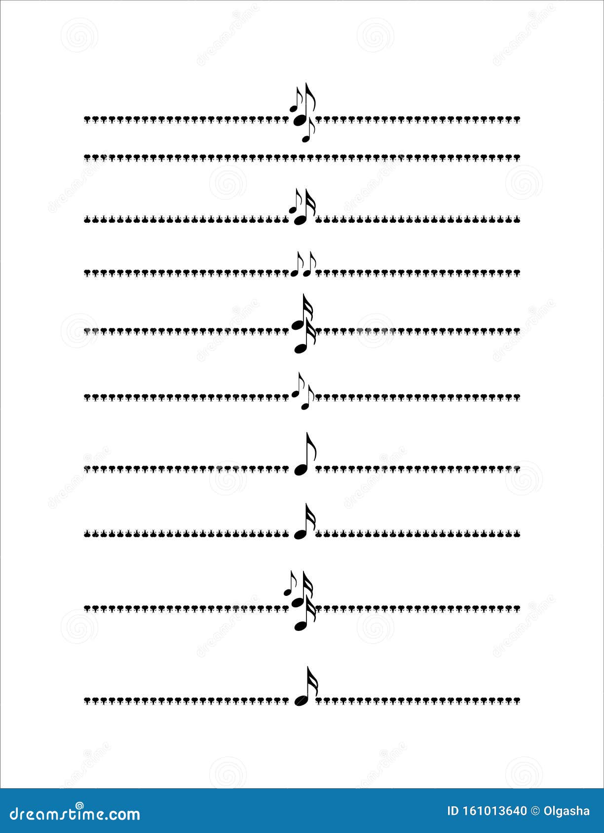 Decorative Separator Line with Notes Stock Vector - Illustration of ...