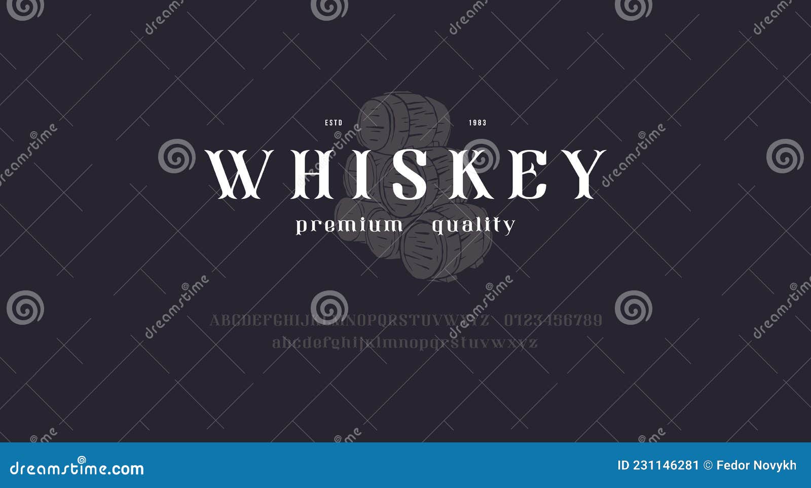 Decorative Serif Font for Alcohol Label Stock Vector - Illustration of ...