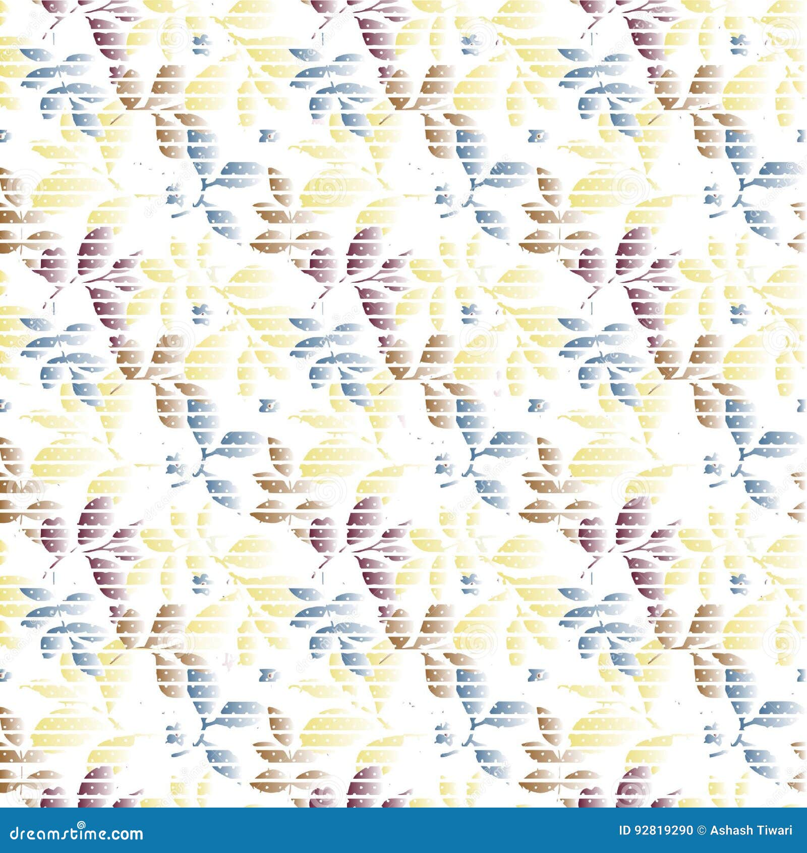 Decorative Set Leaf Design Pattern on Wall Design Stock Vector ...