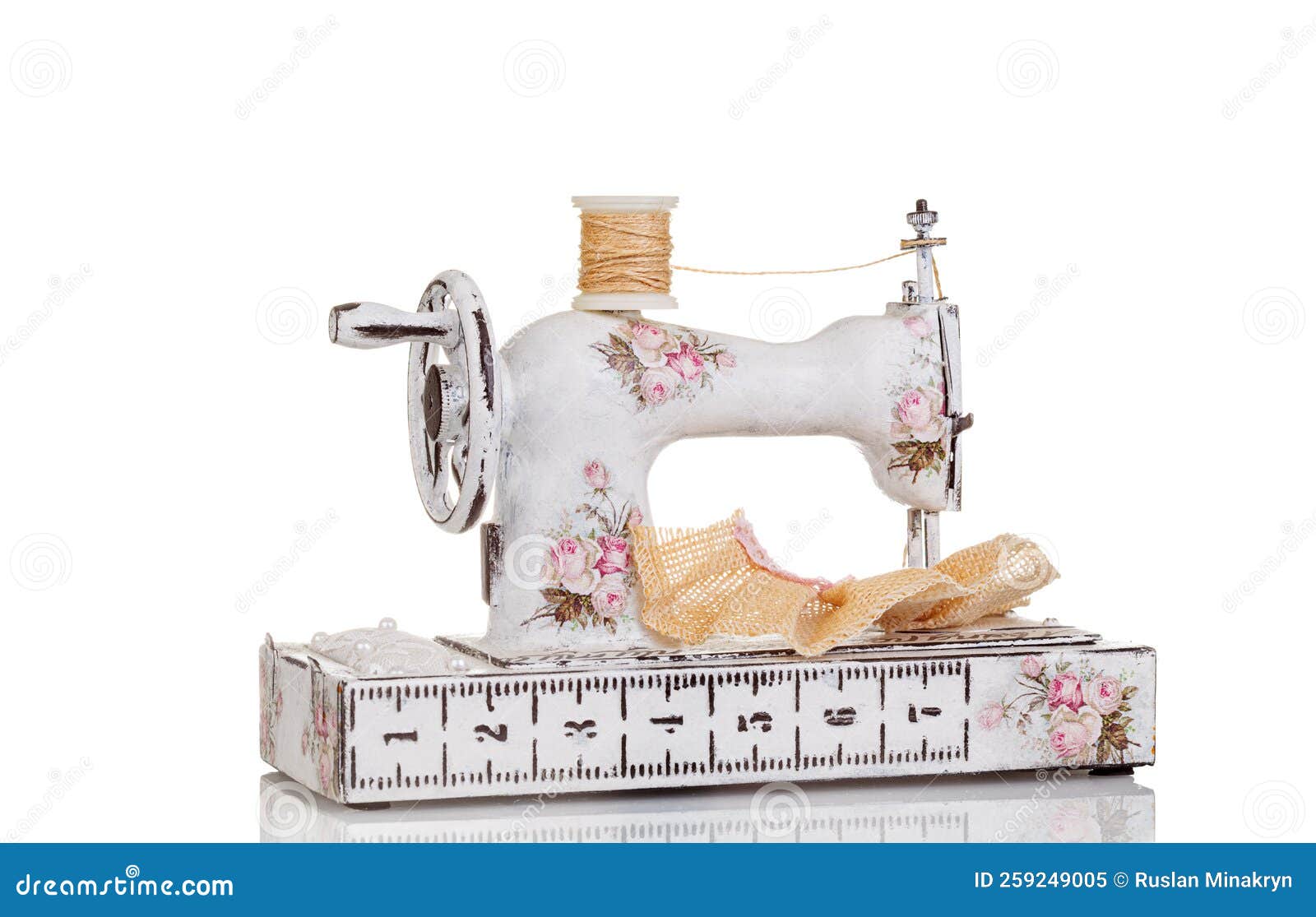 Decorative Sewing Machine on a White Background Stock Image - Image of ...