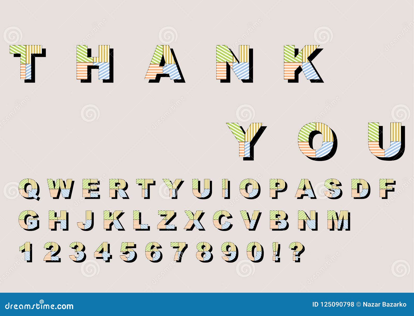 Decorative Shadow Fonts. Retro Style. Template In Vector Stock ...