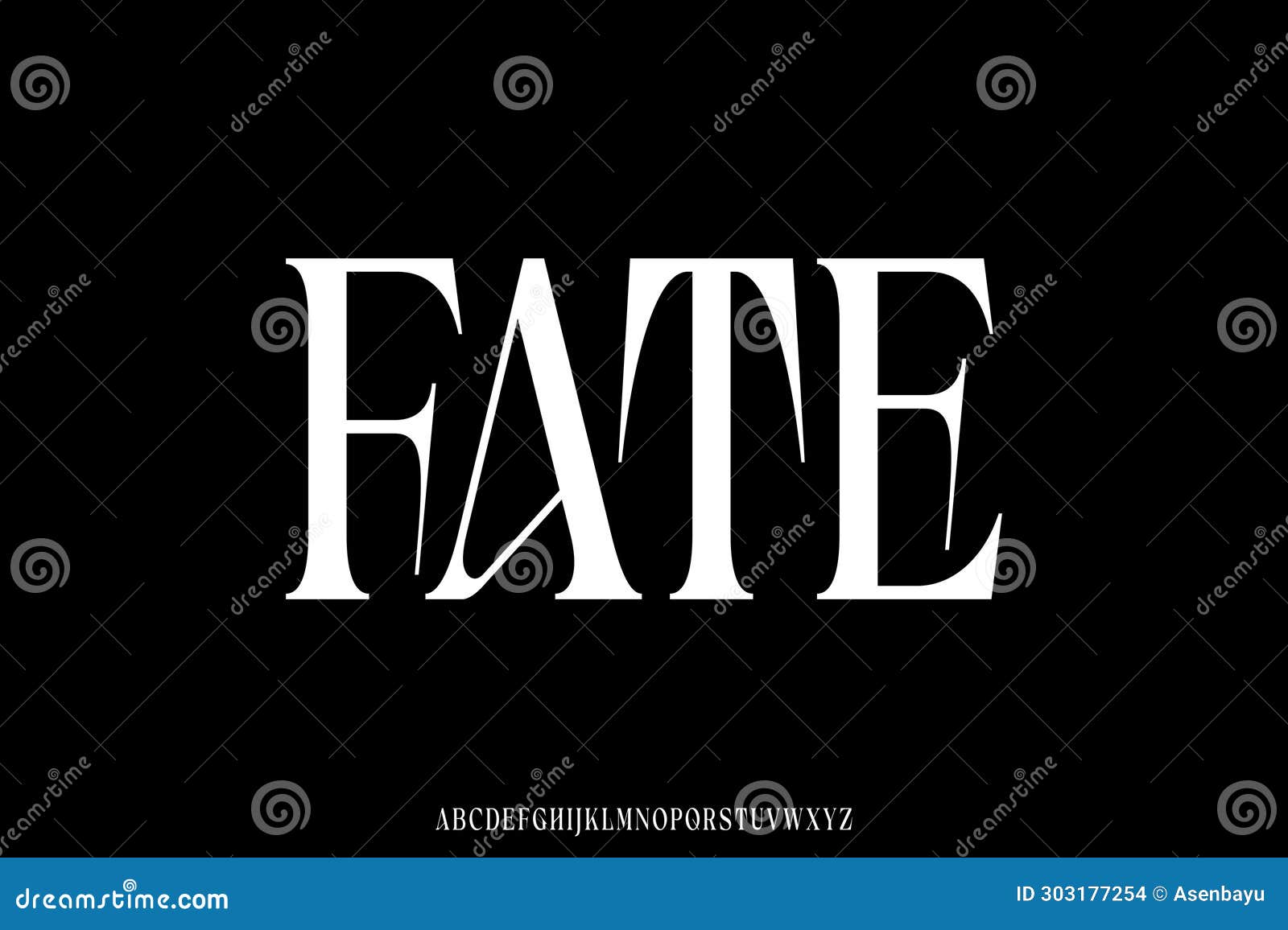 Decorative Sharp Serif Alphabet Display Font Vector Stock Vector ...