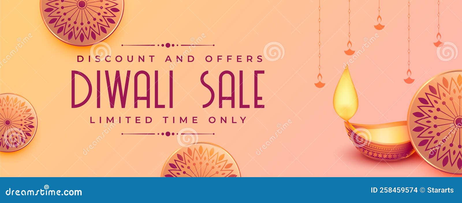 Decorative Shubh Diwali Discount and Offer Banner Stock Vector ...