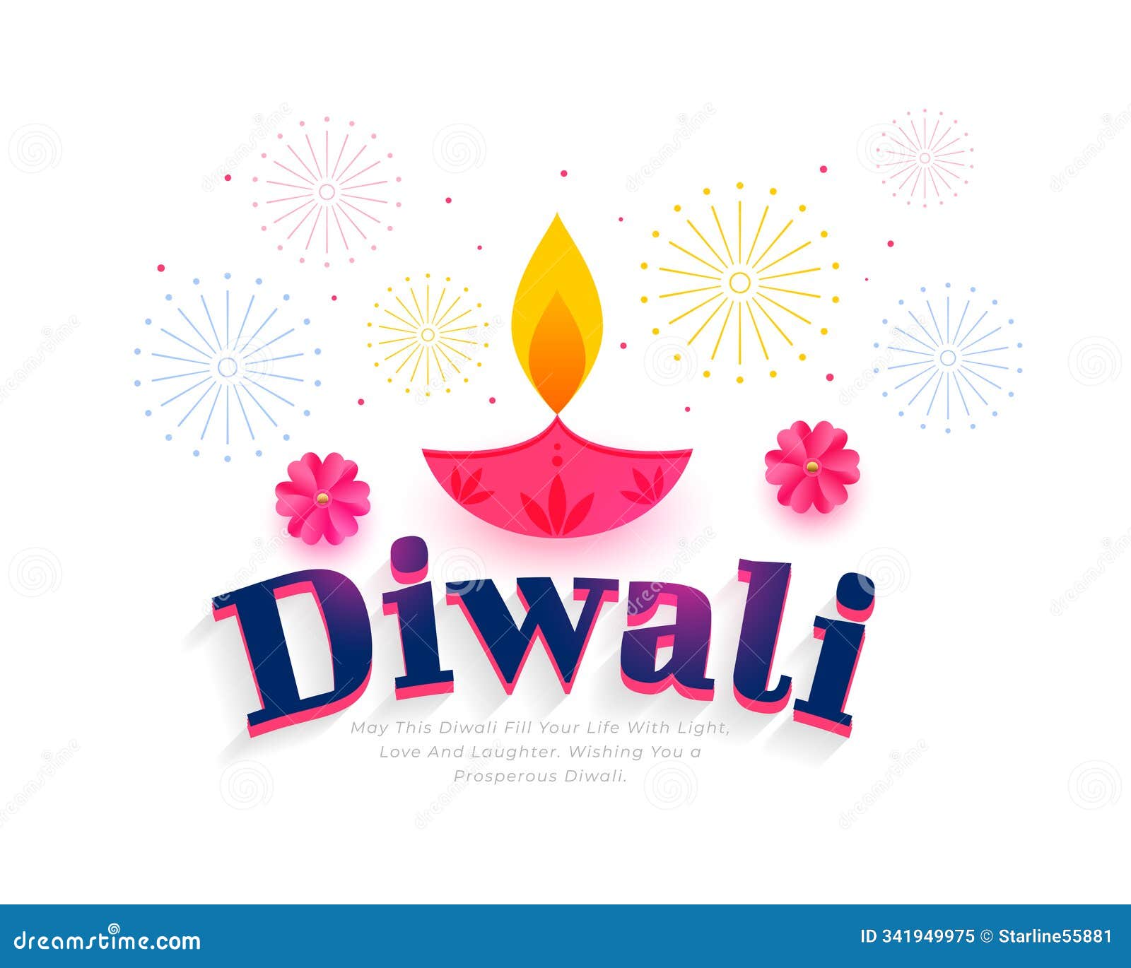 Decorative Shubh Diwali 2024 Firework Celebration Background Stock ...