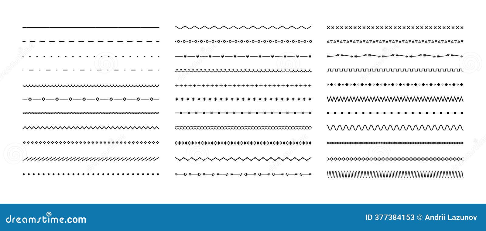 Separators Shapes For Website Presentation Set. Curve Lines, Wave ...